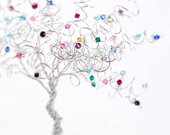 Family Tree Wire Art Gem Tree Birthstone Swarovski Crystal Tree ...