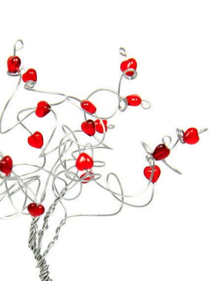 Heart Tree Beaded Wire Tree Sculpture Gift Love Grows | Etsy