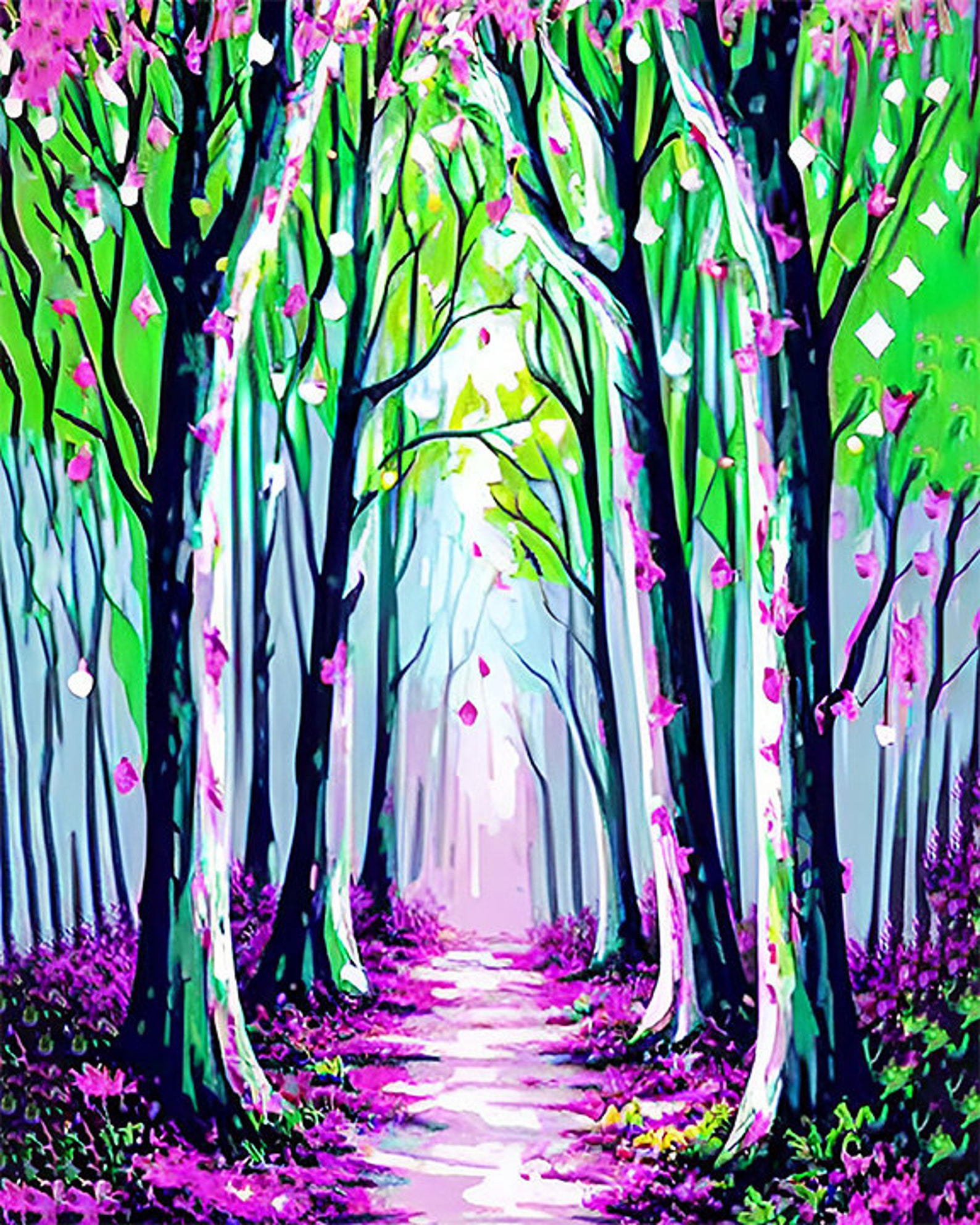 Wayward Path Digital Artwork Digital Art Painting Trees Forest Woodland ...
