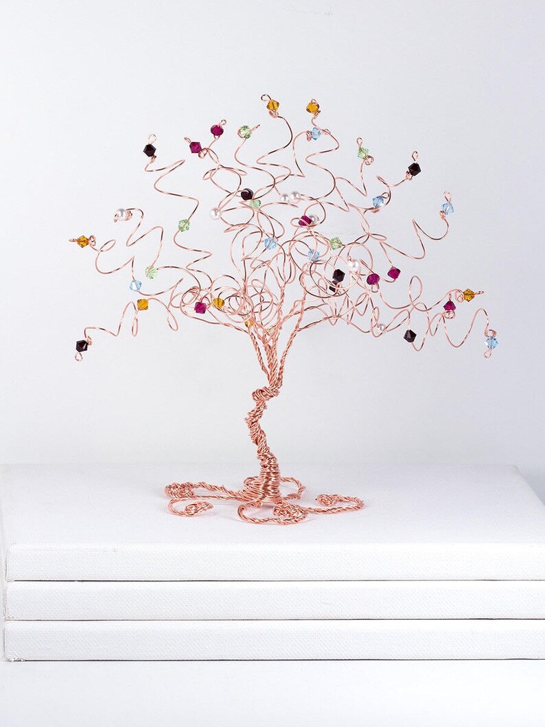 Family Tree Wire Art Gem Tree Birthstone Swarovski Crystal Tree ...