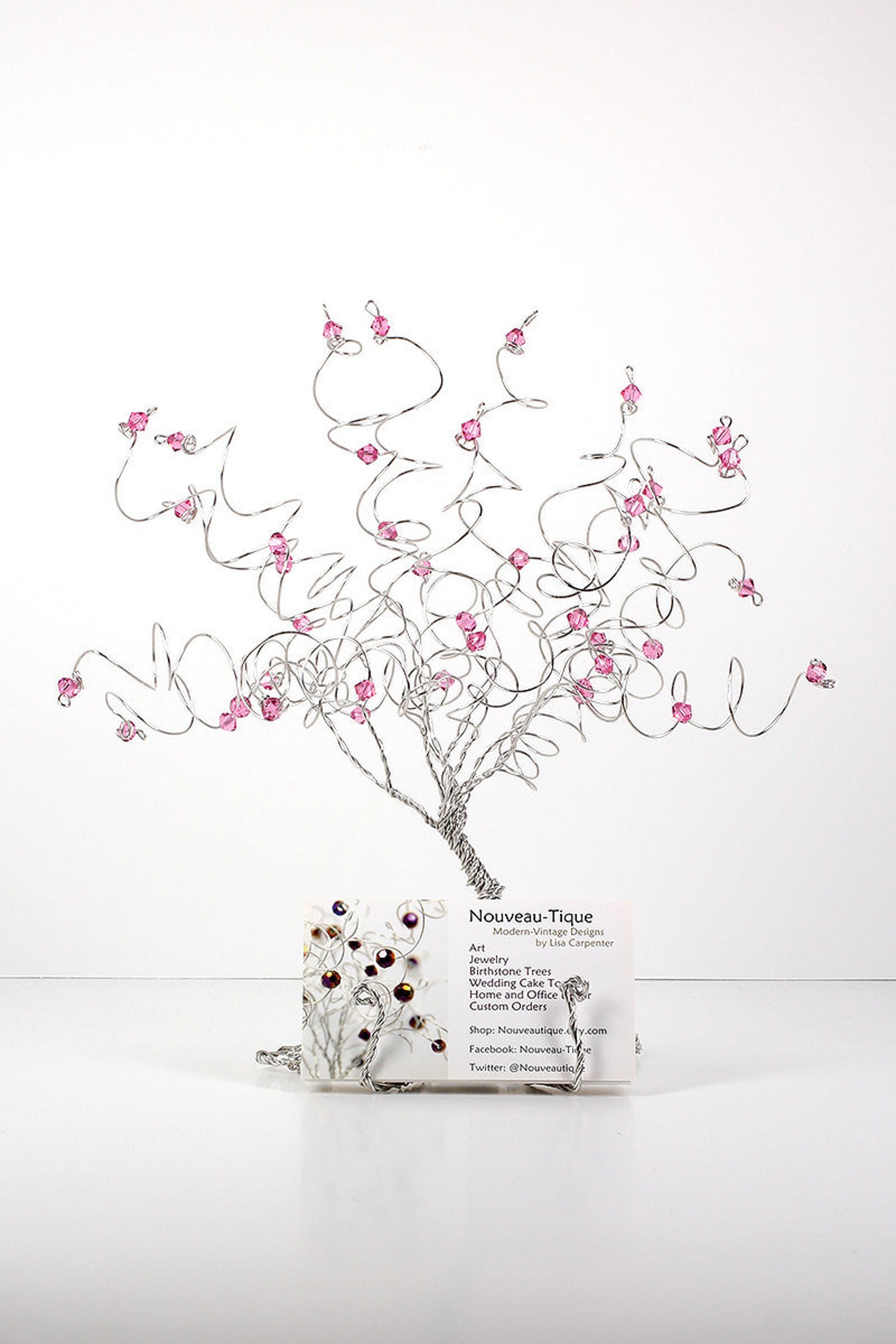 Custom Business Card Holder Wire Tree Sculpture in Any Colors - Etsy