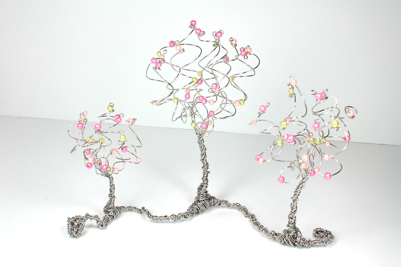 Wire Trees Tiny Forest Home Decor Rustic Branch Beaded Art | Etsy