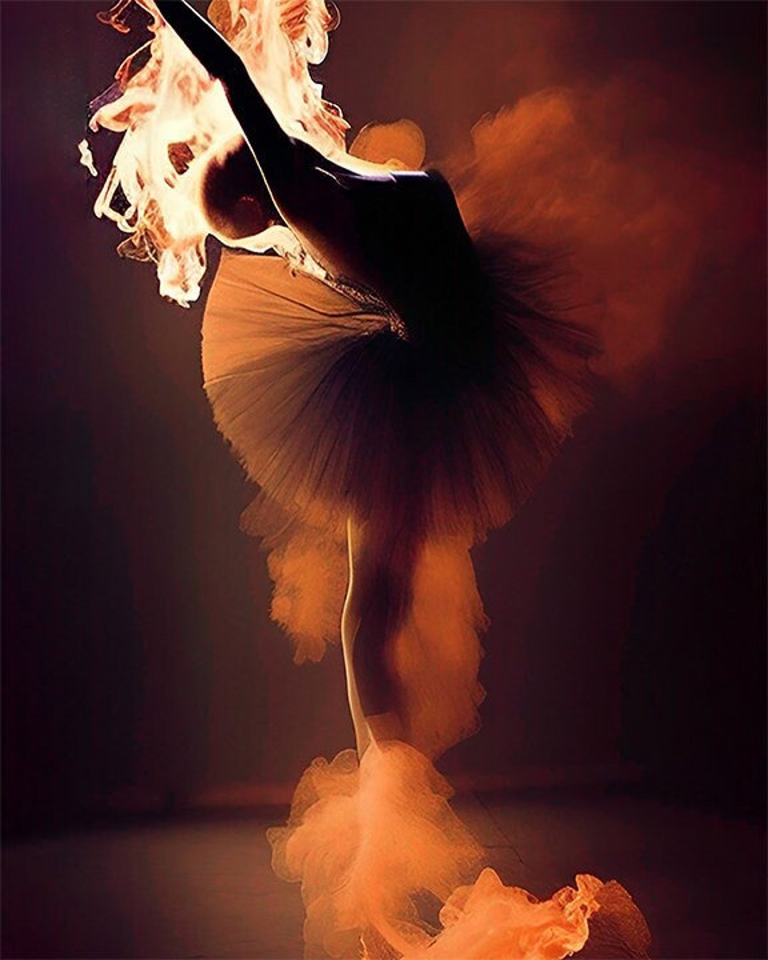 Girl on Fire Artwork Art Print Digital Art Prints Fire Artwork Home ...