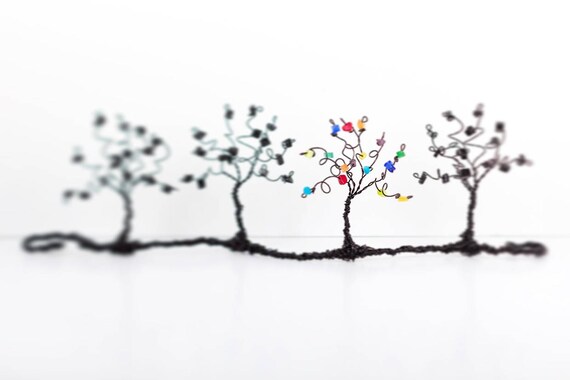 Ready to Ship Rainbow Tree Art Sculpture Wire Trees Home - Etsy