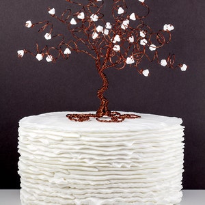 Magnolia Tree Wedding Cake Topper Wire Tree Sculpture With White ...