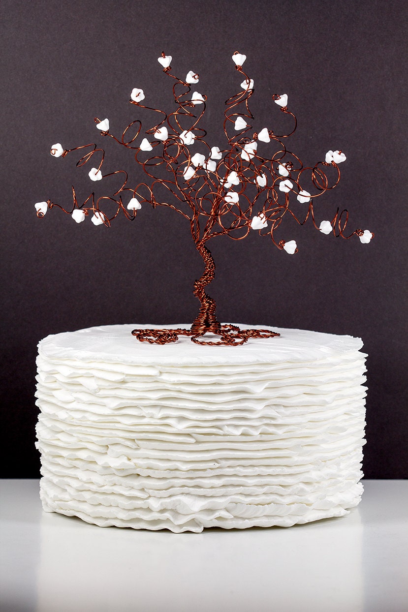 Magnolia Tree Wedding Cake Topper Wire Tree Sculpture With - Etsy UK