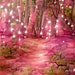 Pink Fairy Forest Digital Art Digital Painting Trees Abstract Artwork ...