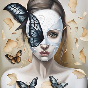 Metamorphosis Surreal Portraits Digital Art Prints Butterfly Artwork ...