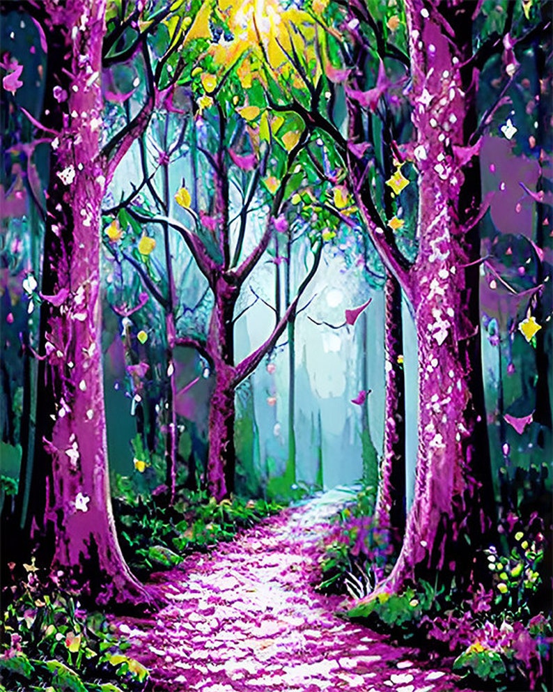 Wayward Path Digital Artwork Digital Art Painting Trees Forest Woodland ...