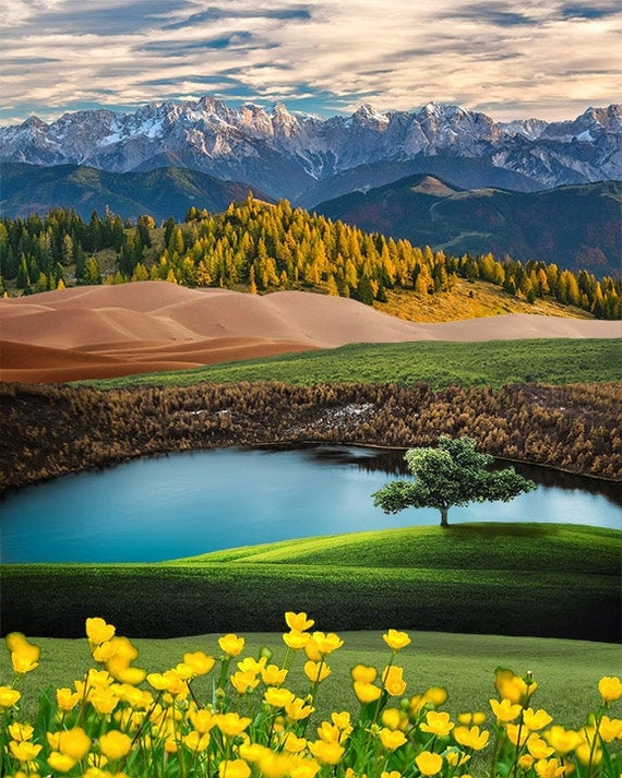 Landscape Collage Artwork Digital Art Collage Art Surreal Art | Etsy