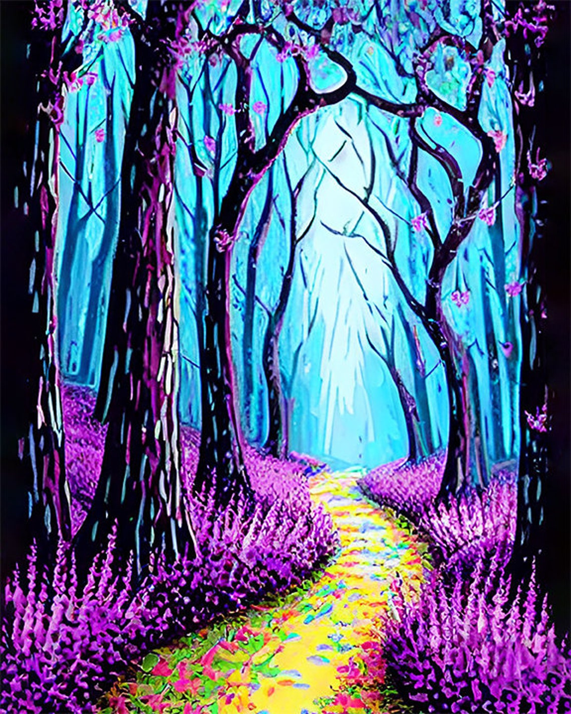 Wayward Path Digital Artwork Digital Art Painting Trees Forest Woodland ...