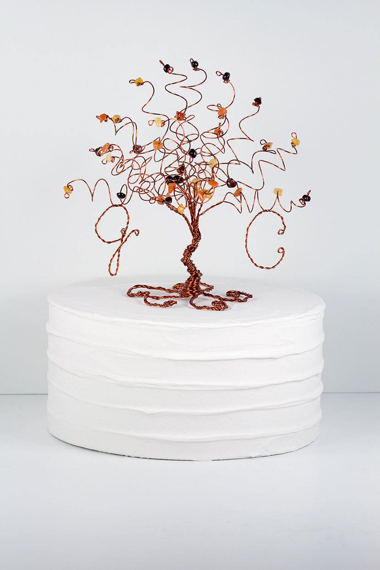 Wire Tree Wedding Cake Topper With Initials Custom Tree in Your Wedding ...