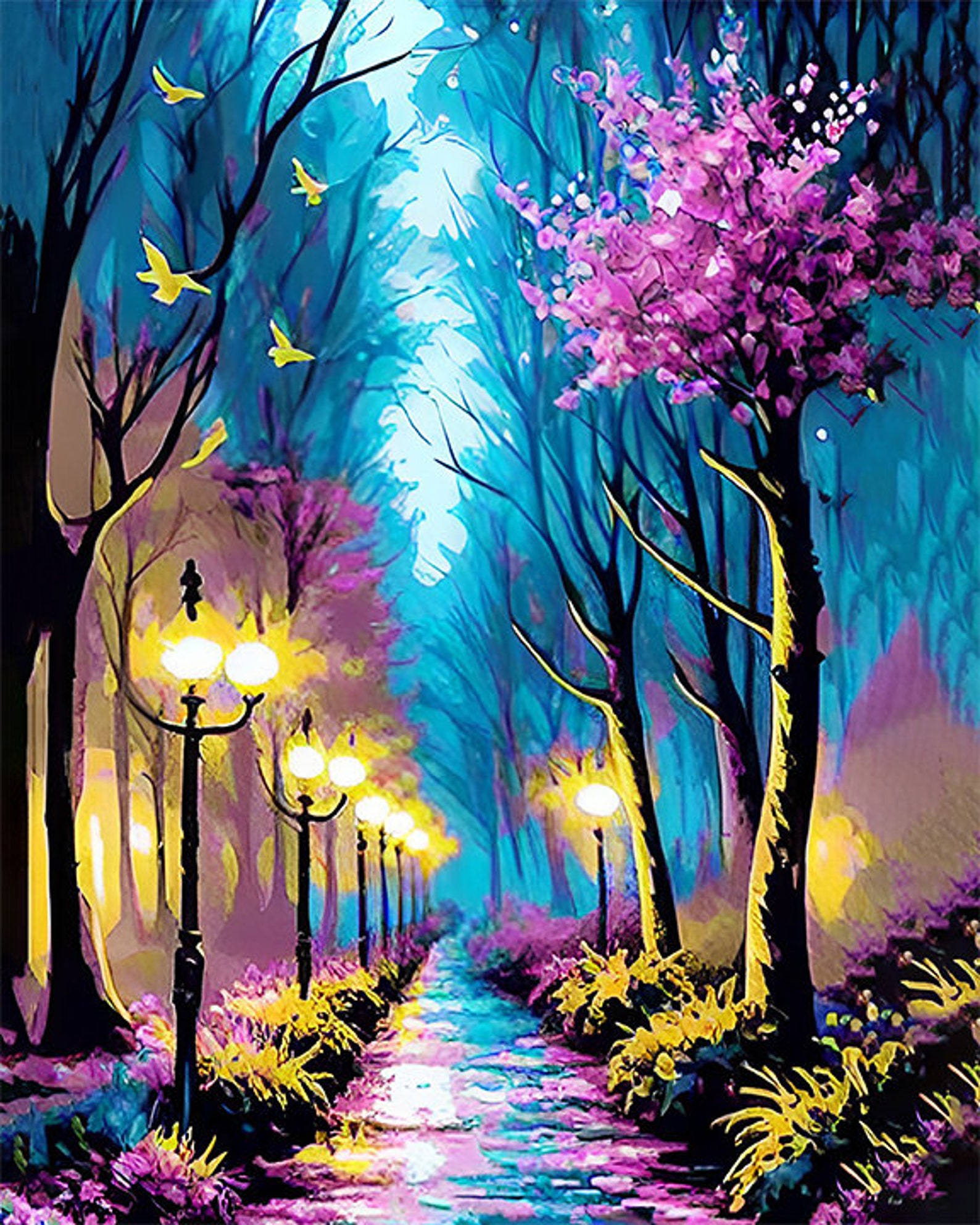 Wayward Path Digital Artwork Digital Art Painting Trees Forest Woodland ...