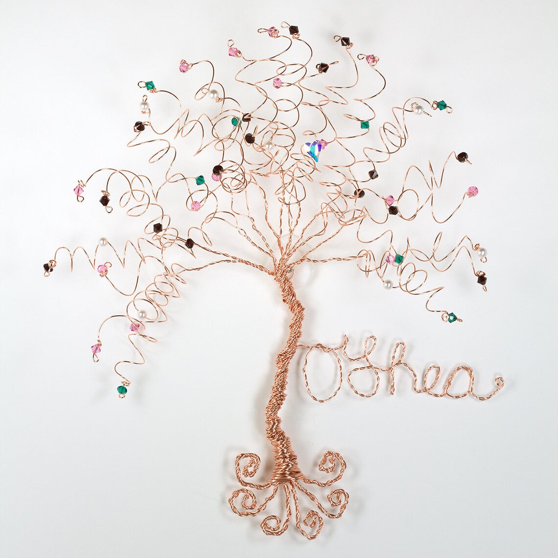 Family Tree Wall Hanging Sculpture Custom Wire Swarovski - Etsy