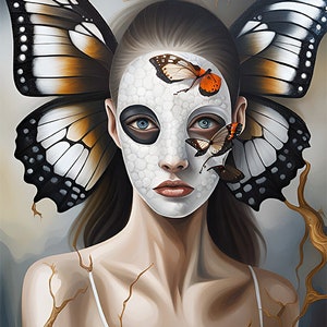 Metamorphosis Surreal Portraits Digital Art Prints Butterfly Artwork ...