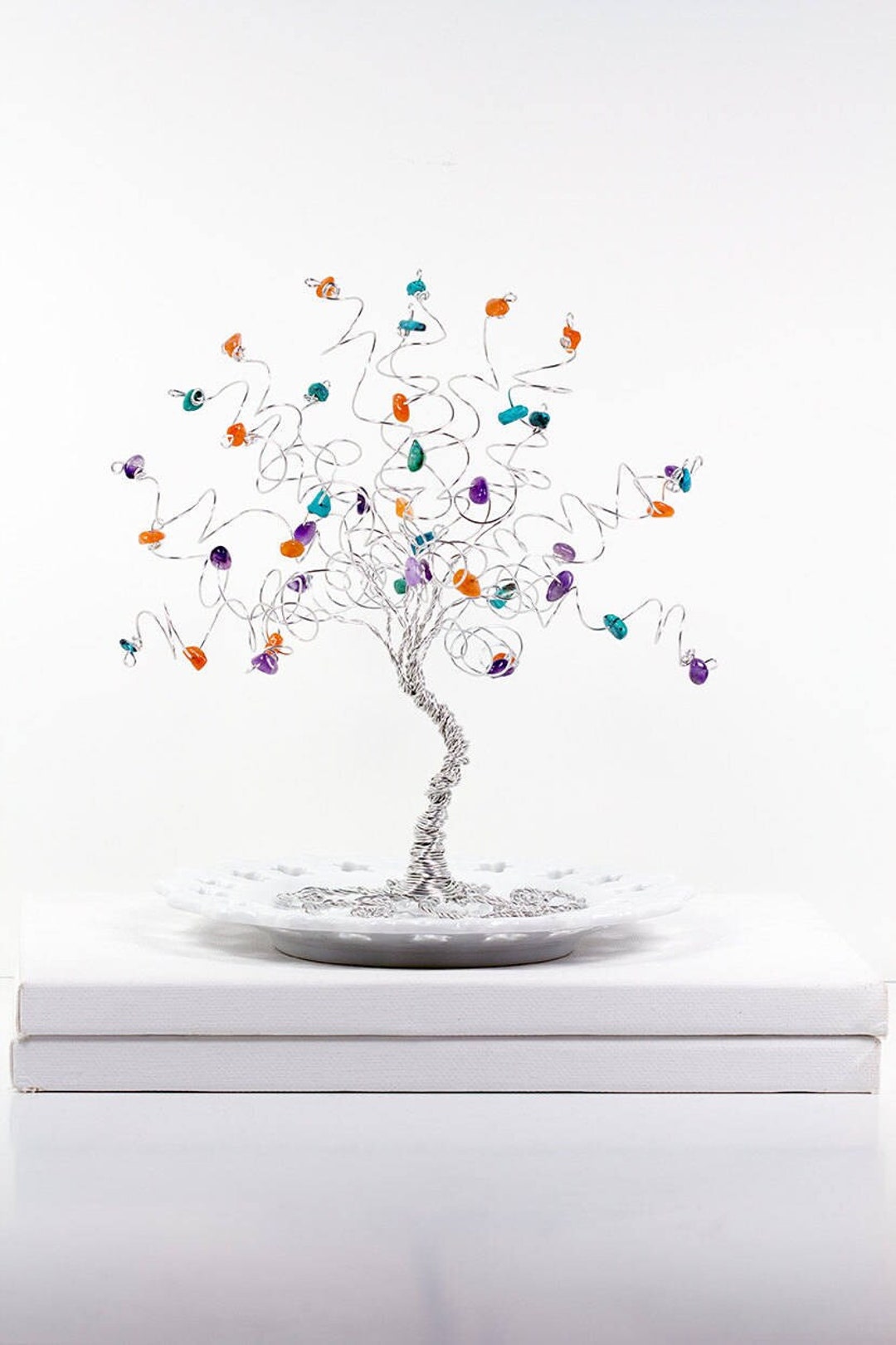 Gemstone Family Tree Birthstone Sculpture Mother Gift Grandmother Gift ...