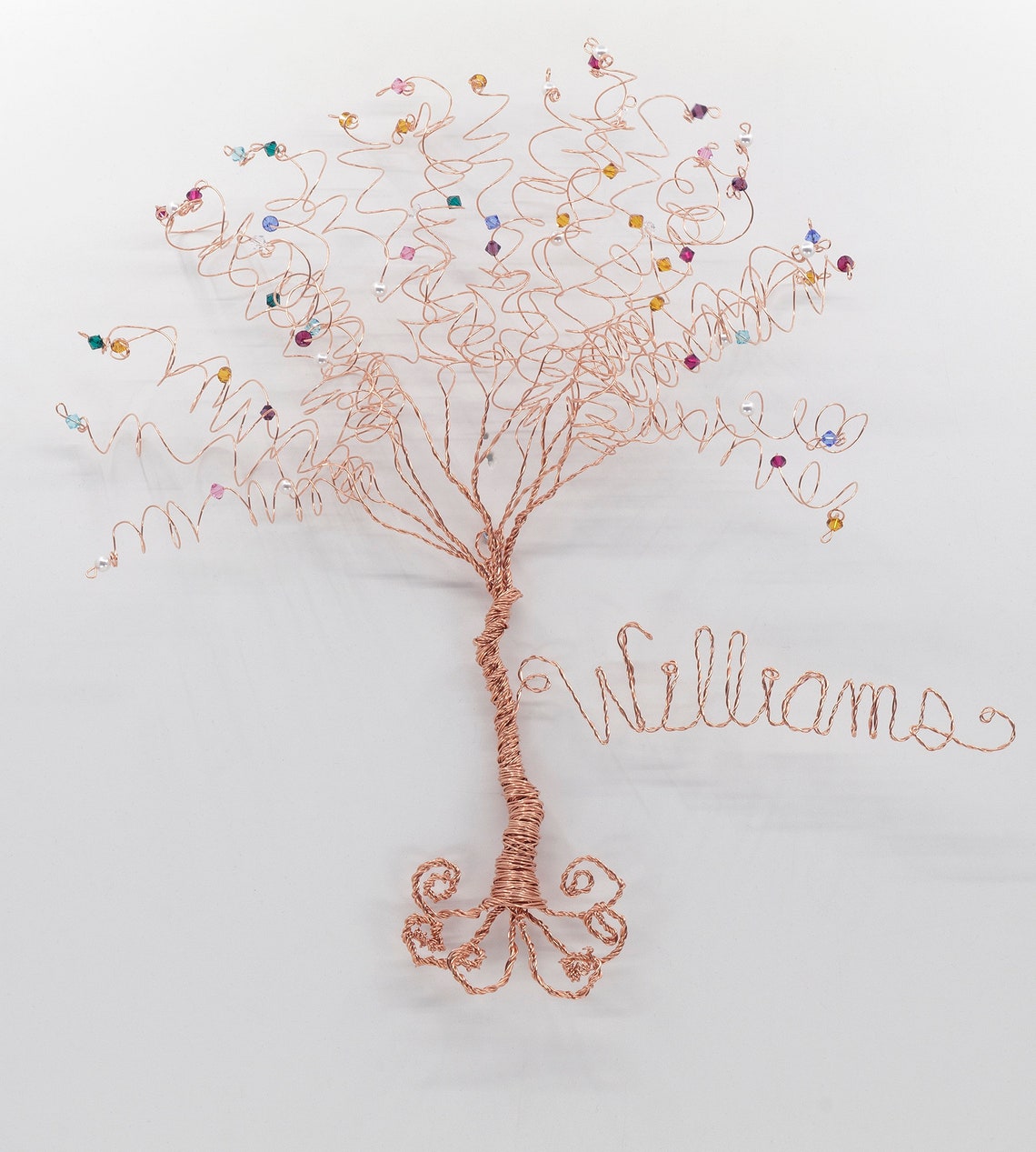 Family Tree Wall Hanging Sculpture Custom Wire Swarovski - Etsy
