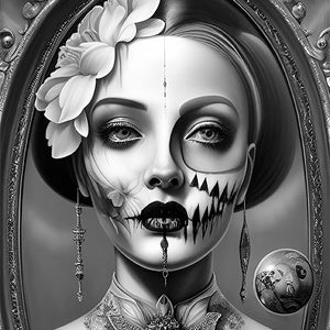 Vanity Black and White Art Prints Mirrors Reflections Digital Artwork ...