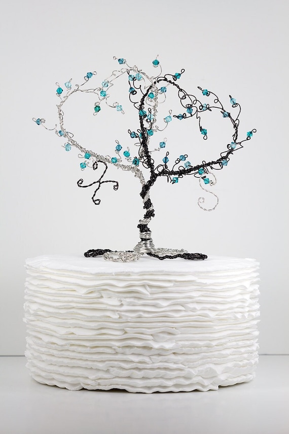 Double Heart Wedding Cake Topper Two Hearts Entwined Custom - Etsy