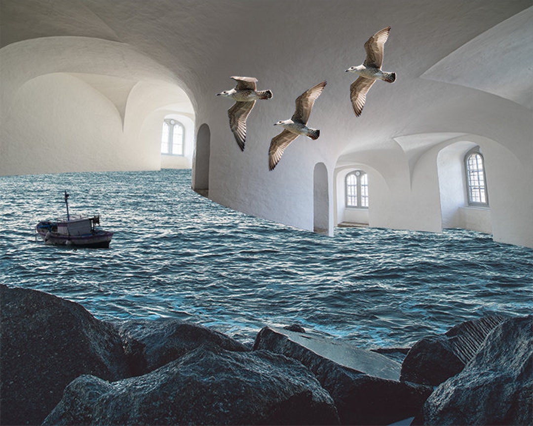 Lake House Collage Artwork Digital Art Collage Art Lake Water Surreal ...