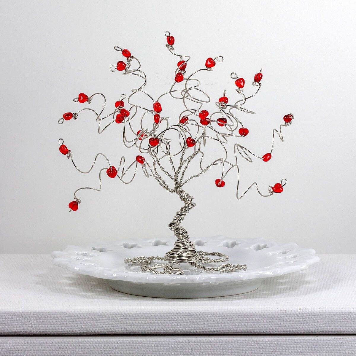 Heart Tree Beaded Wire Tree Sculpture Gift Love Grows | Etsy