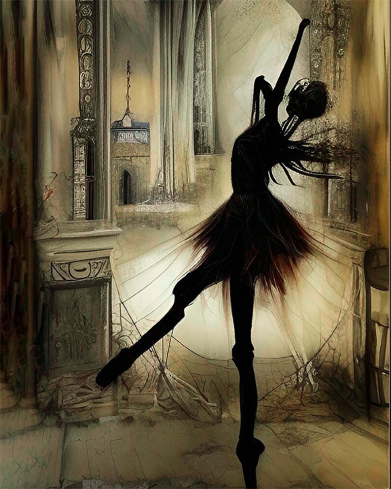 Danse Macabre Digital Art Ballet Ballerina Skeleton Dance - Etsy
