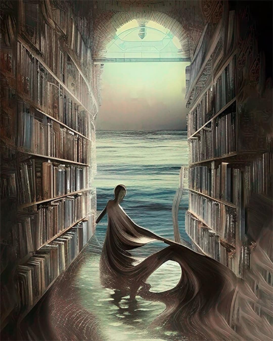 Librarium Digital Art Books Library Artwork Book Lover Gift Home Decor ...