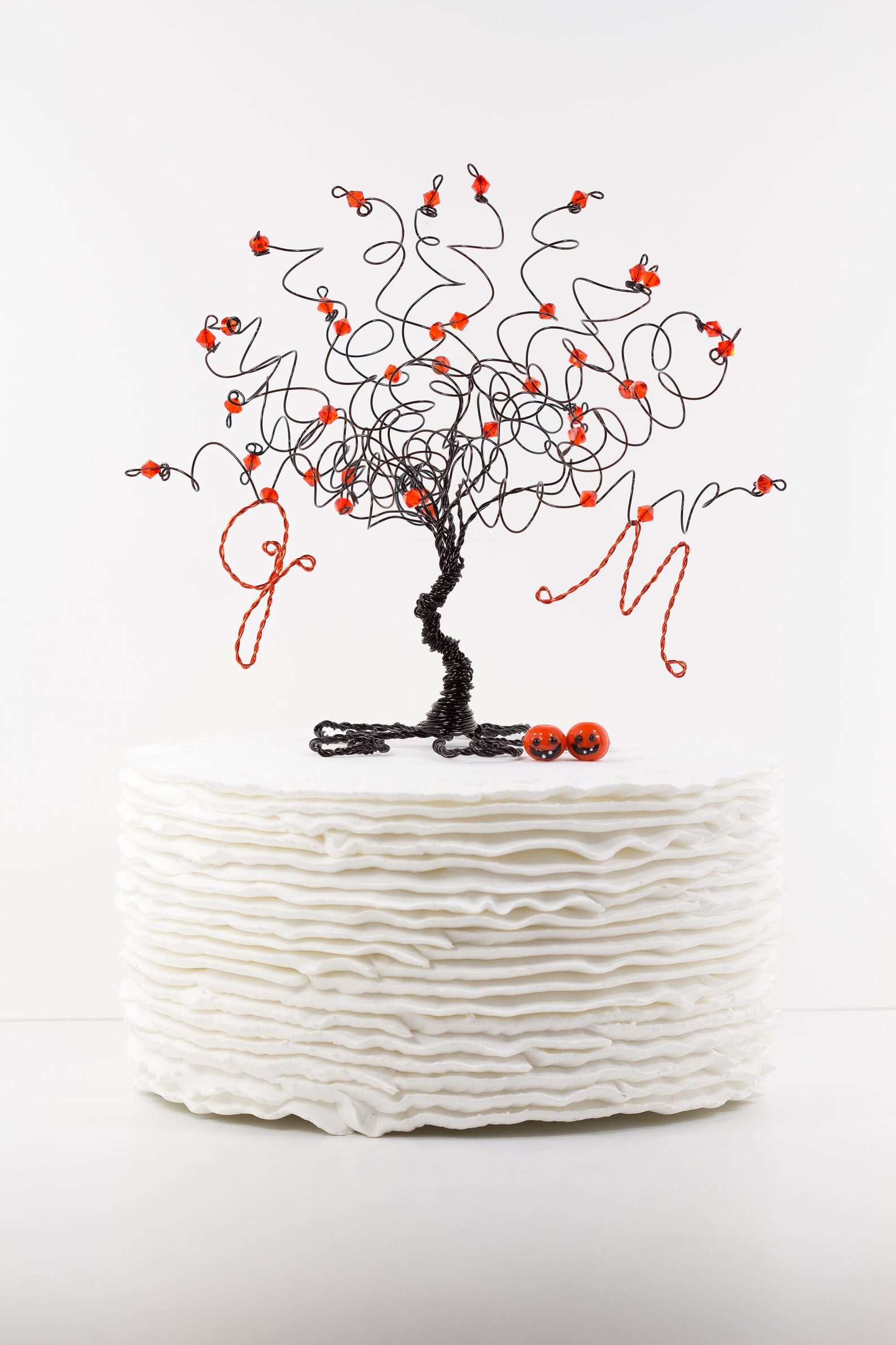 Halloween Wedding Cake Topper Custom Wire Tree Sculpture Black - Etsy