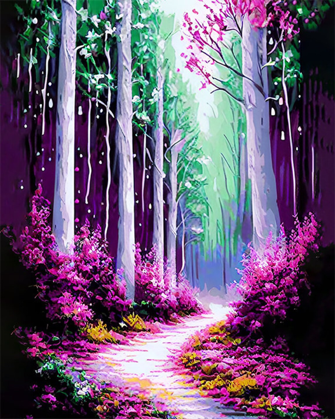 Wayward Path Digital Artwork Digital Art Painting Trees Forest Woodland ...