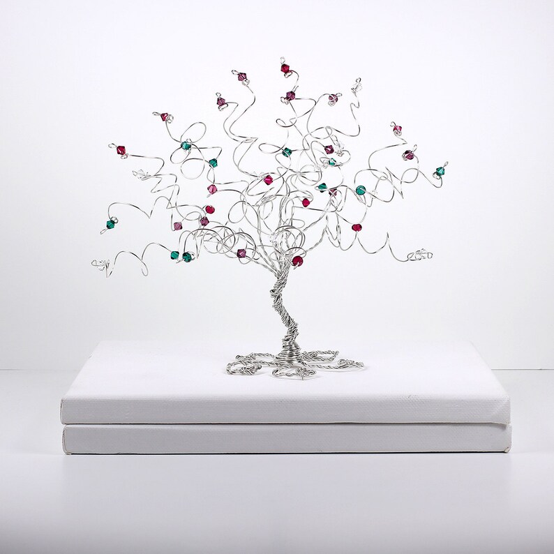 Family Tree Wire Art Gem Tree Birthstone Swarovski Crystal Tree ...