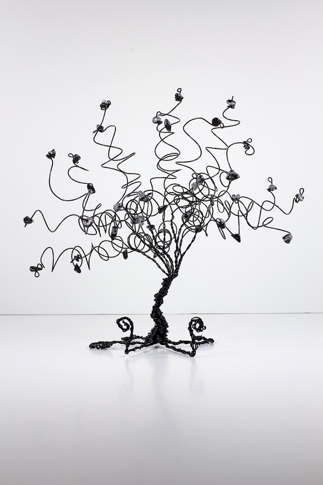 Wire Tree Business Card Holder Tree Sculpture in Black and Gray Fathers ...