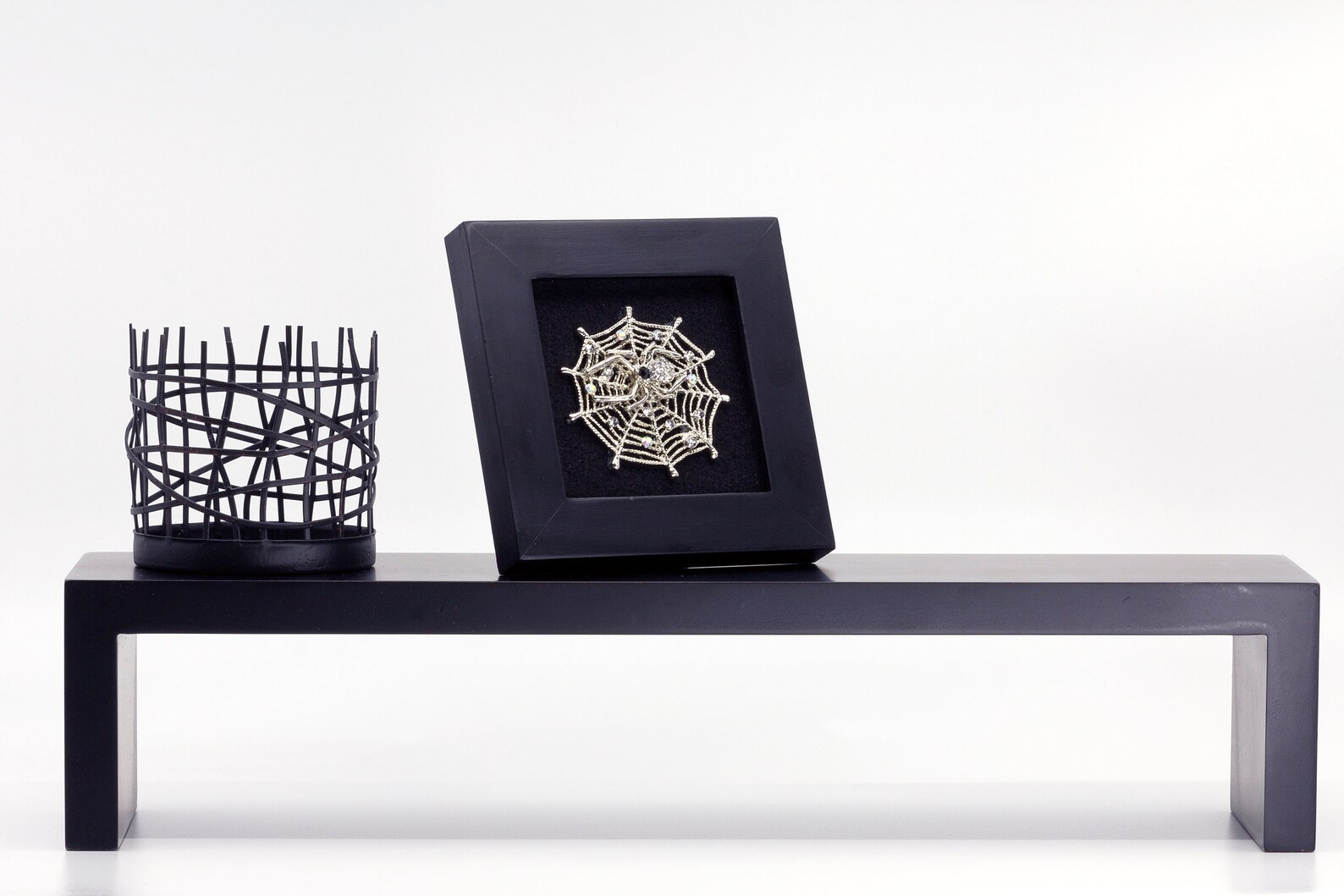 Spider Framed Brooch in Black Wood Frame Modern Vintage Home - Etsy