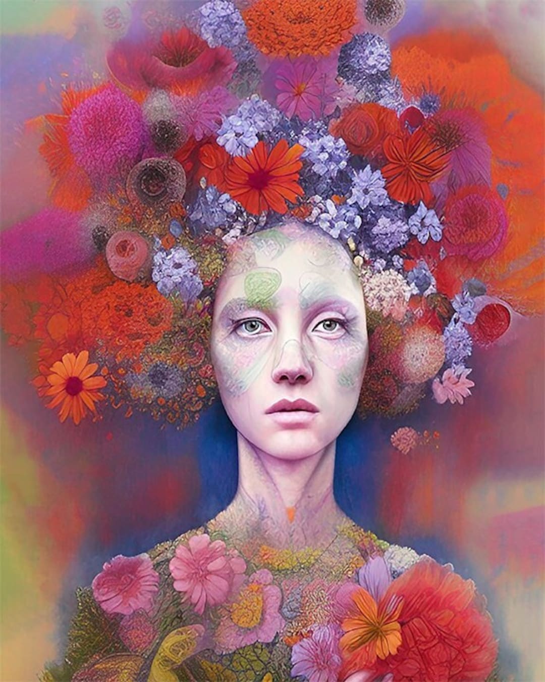 Flora and Fauna Surreal Portraits Digital Art Prints Beauty Portrait ...