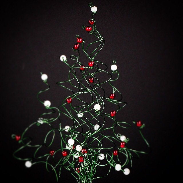 Christmas Tree Evergreen Wire Tree Wedding Cake Topper Centerpiece or ...