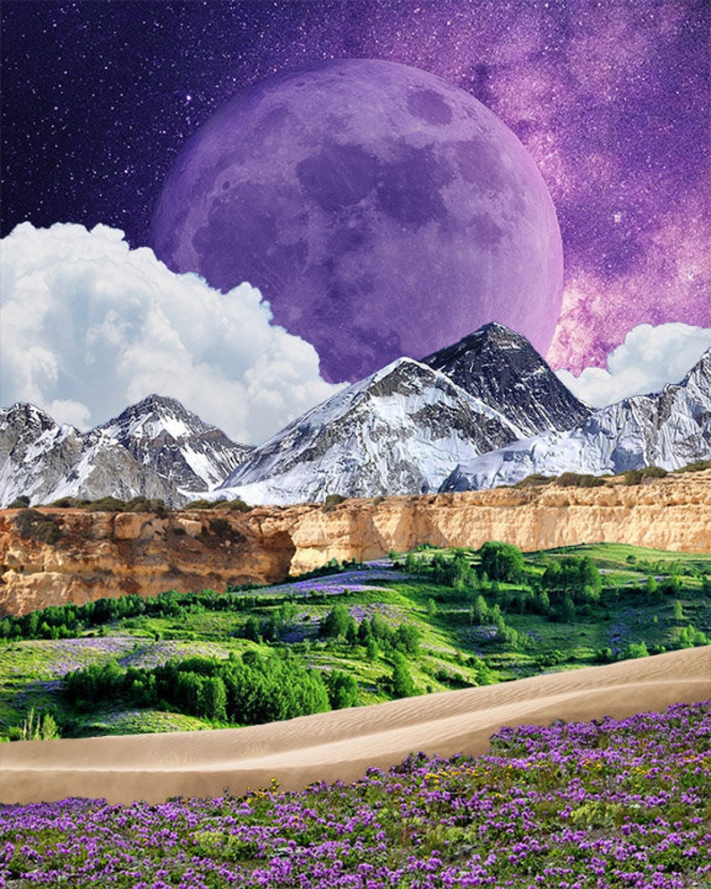 Landscape Collage Artwork Digital Art Surrealist Art Print | Etsy