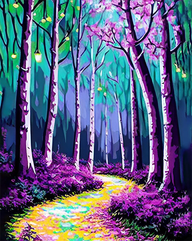 Wayward Path Digital Artwork Digital Art Painting Trees Forest Woodland ...
