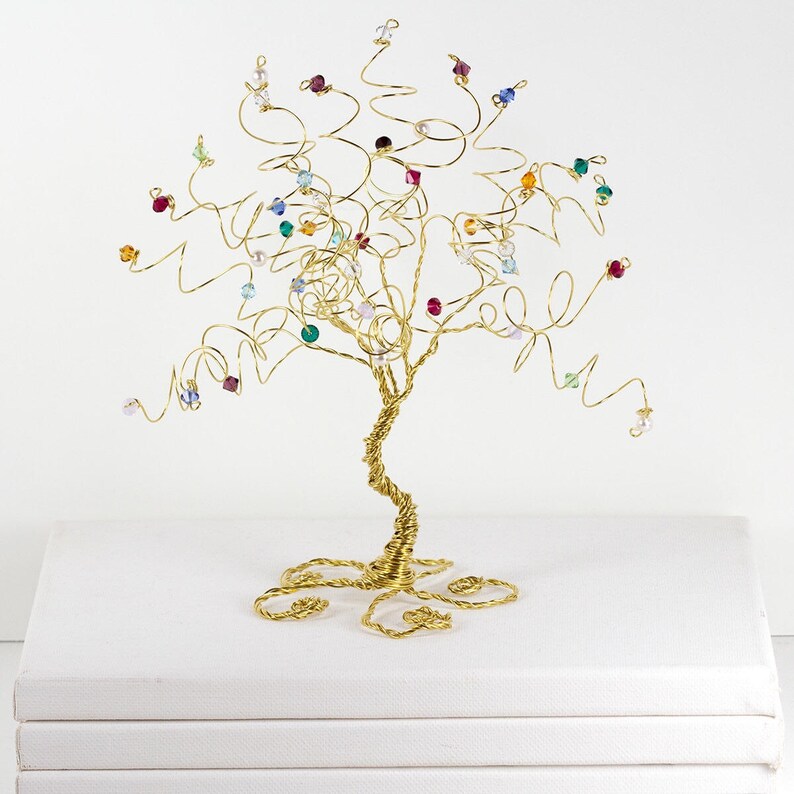 Family Tree Wire Art Gem Tree Birthstone Swarovski Crystal Tree ...