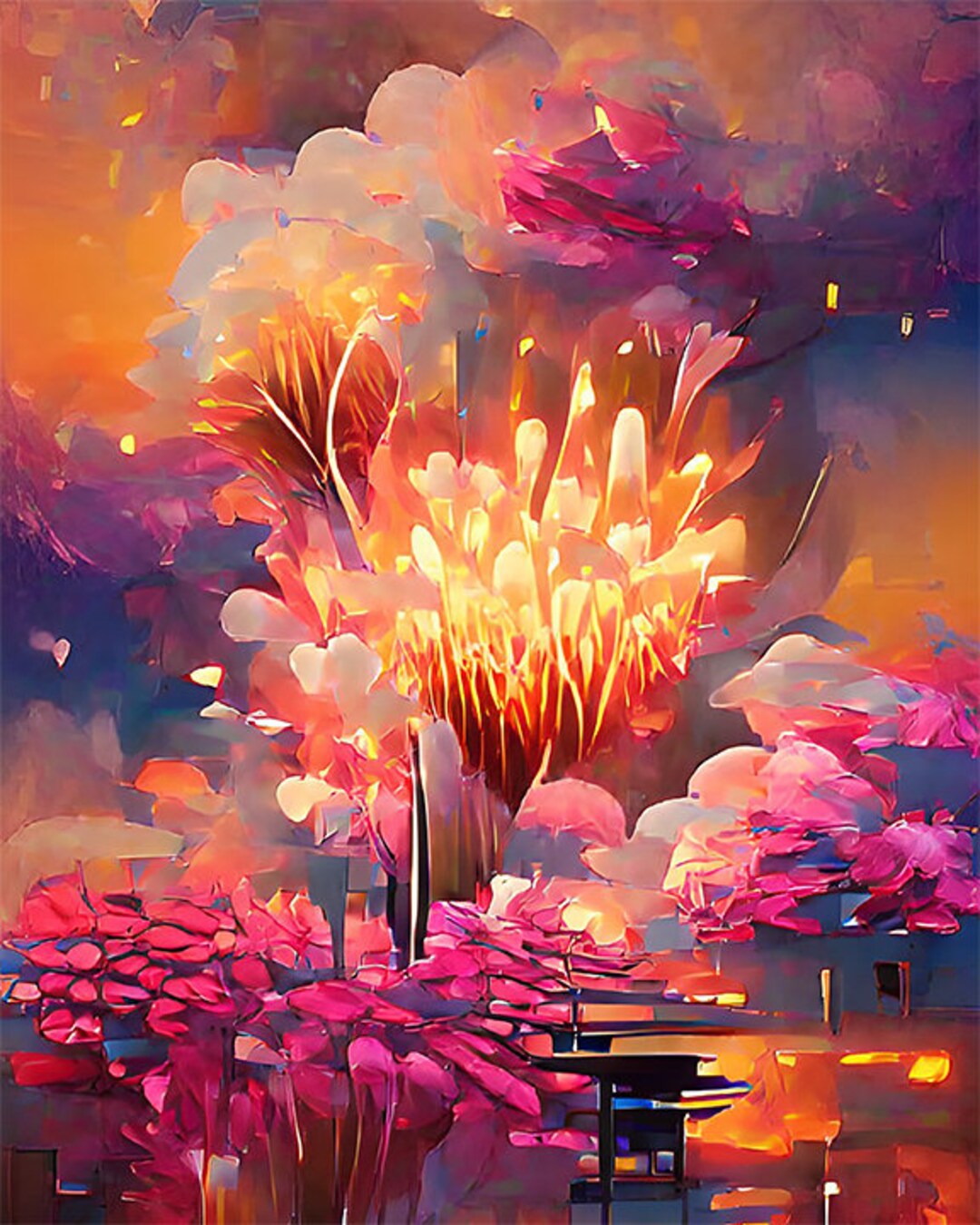 Flowerbomb Art Print Digital Artwork Prints Abstract Surreal Artwork ...