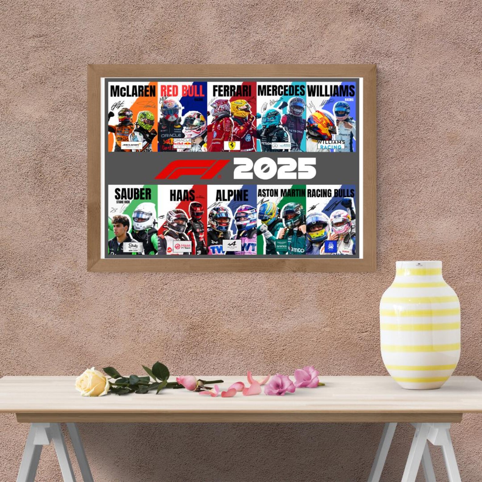 Formula 1 2025 Team Poster | Custom Background Colour/design - Etsy