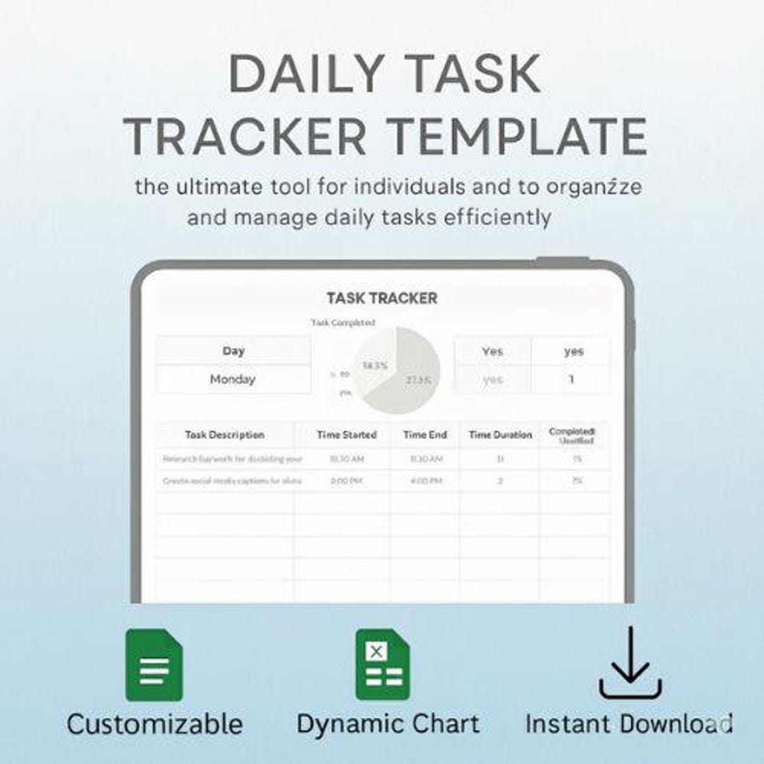 Daily Task Tracker Template for Small Business Owners | Productivity ...
