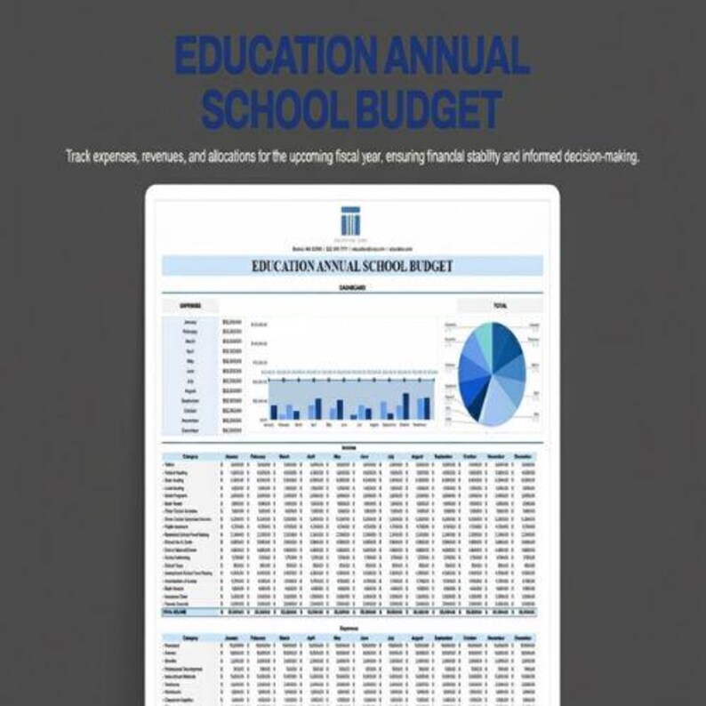 8+ Education Budget Template Bundle | School Teacher Finance Trackers ...