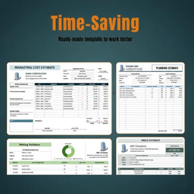 40+ Estimation Template Bundle | Excel Google Sheets | Construction ...