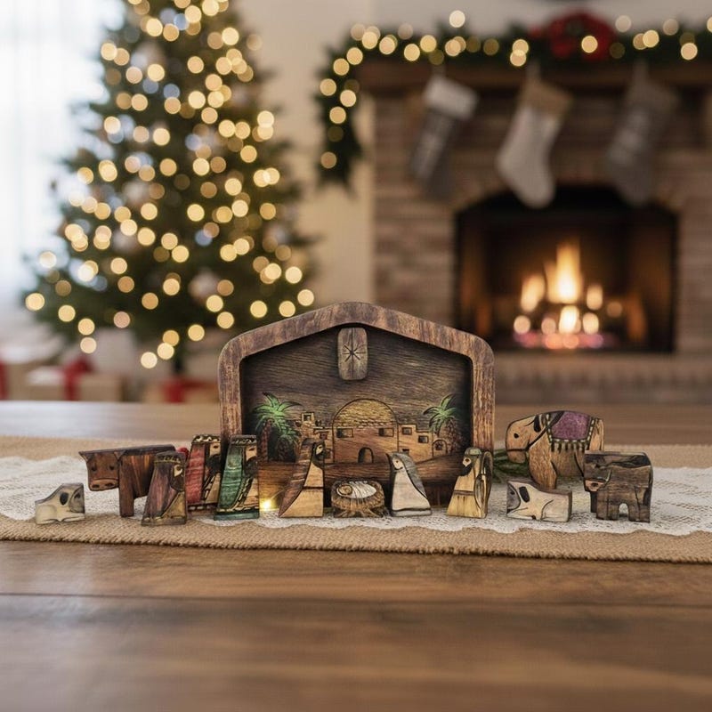 Wooden Nativity Set - Etsy