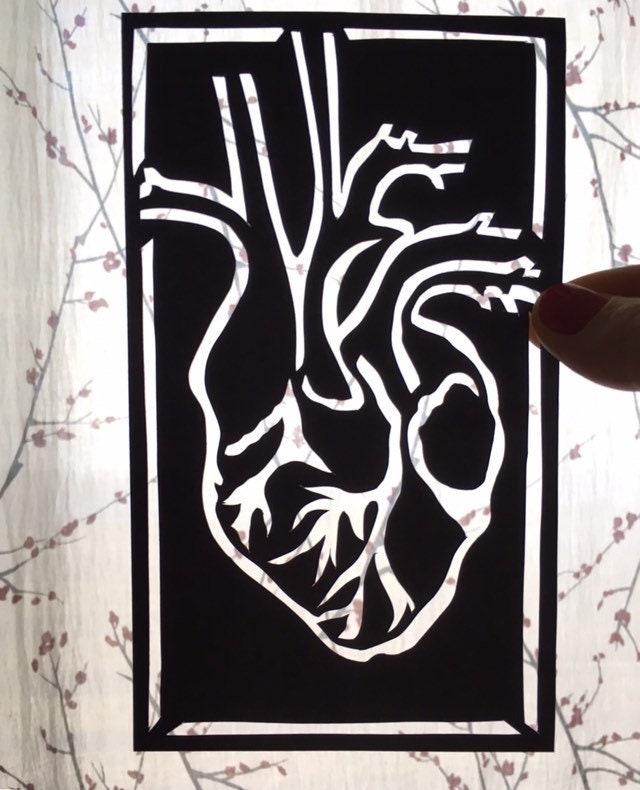 Anatomy of a Heart - Papercut, Paper Cut-out - Etsy