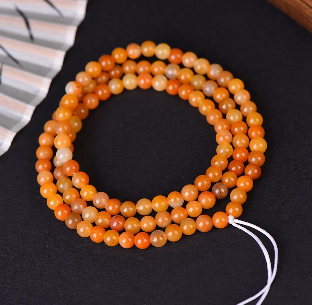Handmade Yellow Jade Necklace Circle Bohemian Elegance - Etsy