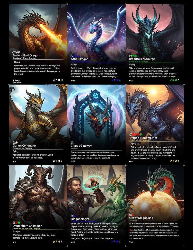 Custom Made Proxy Ur-dragon Tribal Dragon Commander Deck - Etsy