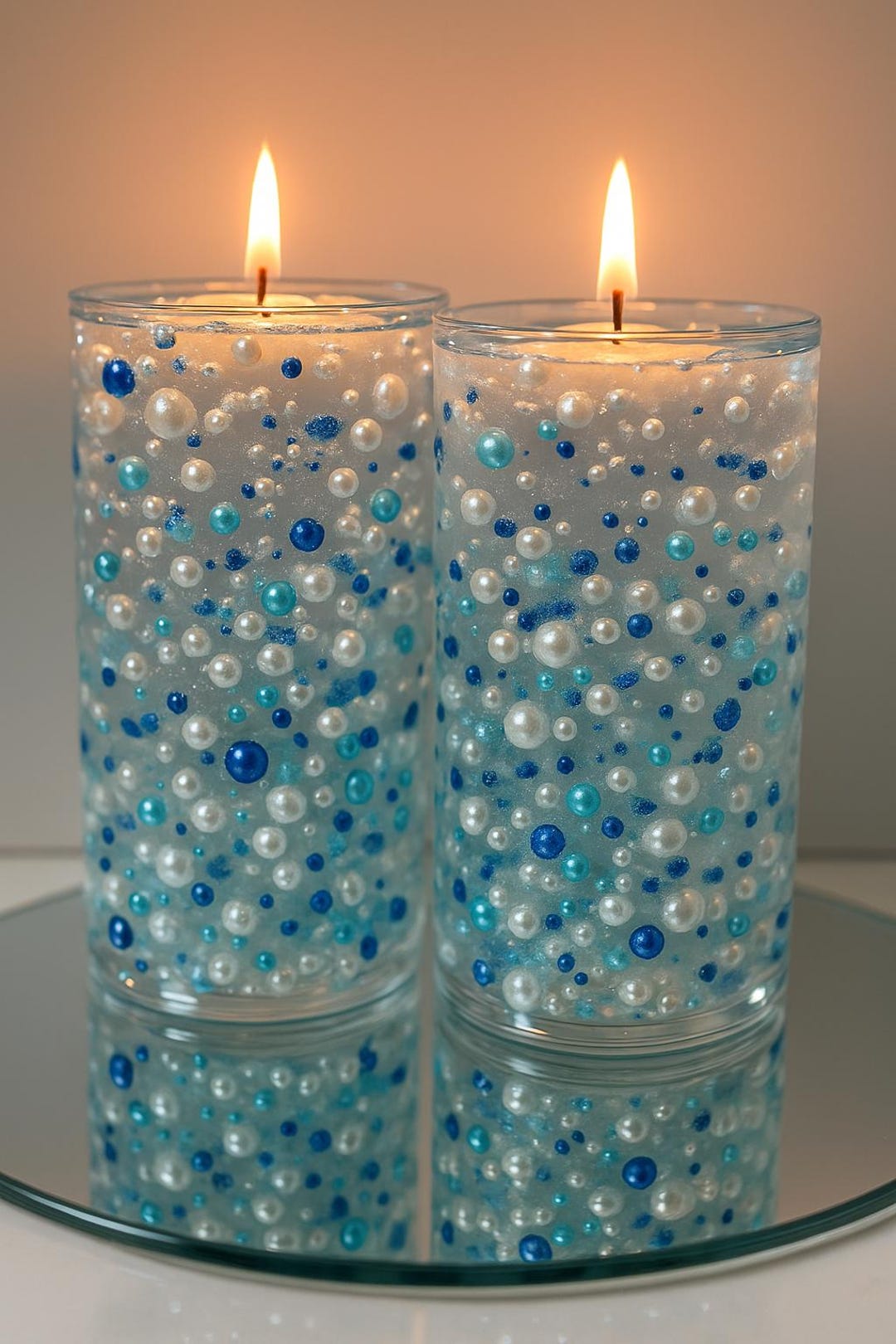 Blue Pearl Floating Candle – Winter Table Centerpiece - Etsy