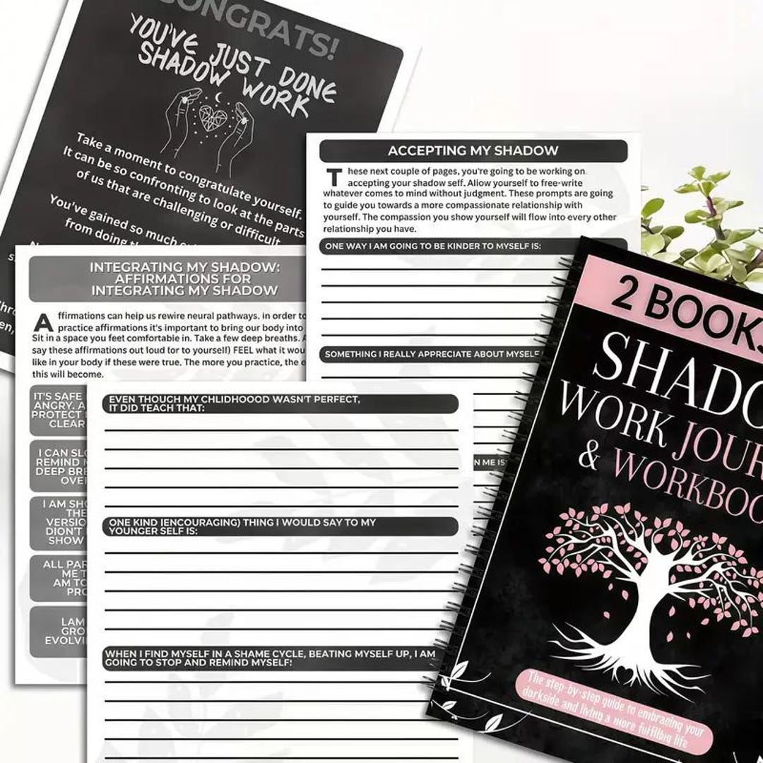 2-in-1 Shadow Workbooks, Diaries, Self Improvement Journal, Guided ...