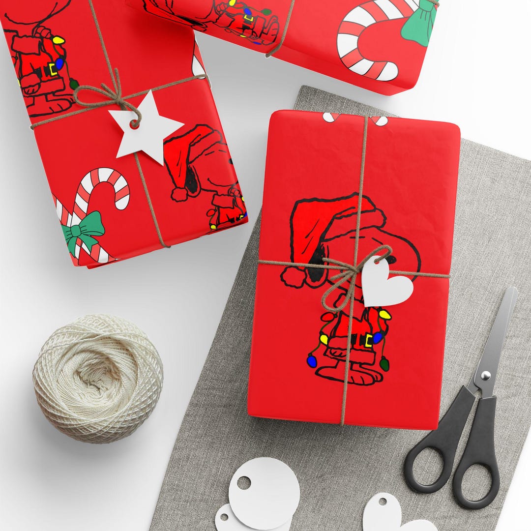Red Snoopy Wrapping Papers - Etsy