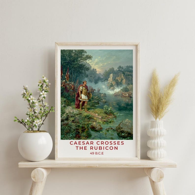 Julius Caesar Crosses the Rubicon Poster Print Roman History Wall Art ...